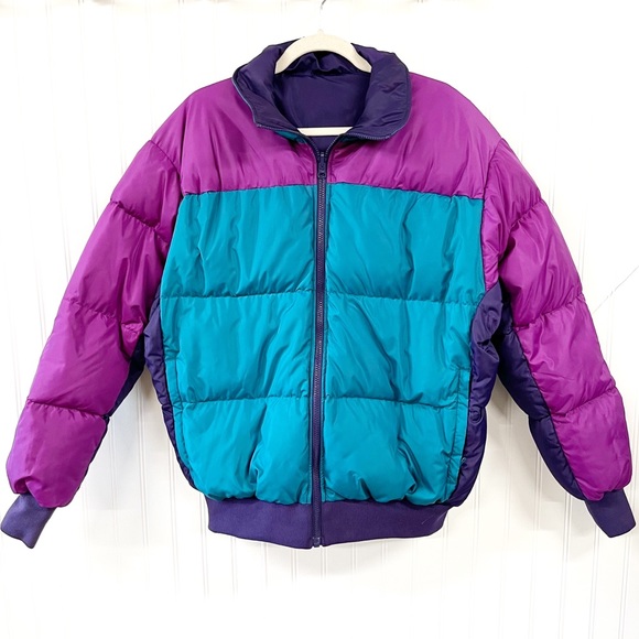 Columbia | Jackets & Coats | Vtg X Columbia Reversible Colorblock Down ...